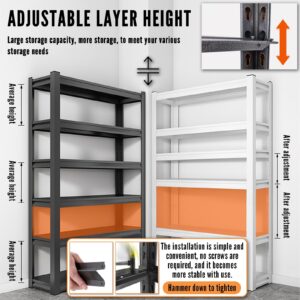 EQWZUPD Garage Shelving, Garage Storage Shelves, Metal Shelving, Single Layer Can Bear 200kg, Adjustable Layer Height, Heavy Duty Shelving for Home, Garage, Supermarket, Warehouse, Kitchen