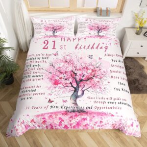 birthday gifts for girls bedding sets full, sweet 21 gifts for girls duvet cover happy birthday decorations comforter cover for girls women, 21th birthday gifts ideas for girls bedspread cover