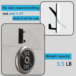 chengcan Self Adhesive Wall Hook Can Withstand 20 LB of Adhesive Carbon Steel Space Aluminum Hook Used for Coat Hooks Bathroom Towel Hanging Door Kitchen Storage Hook (Black 2 Pack)