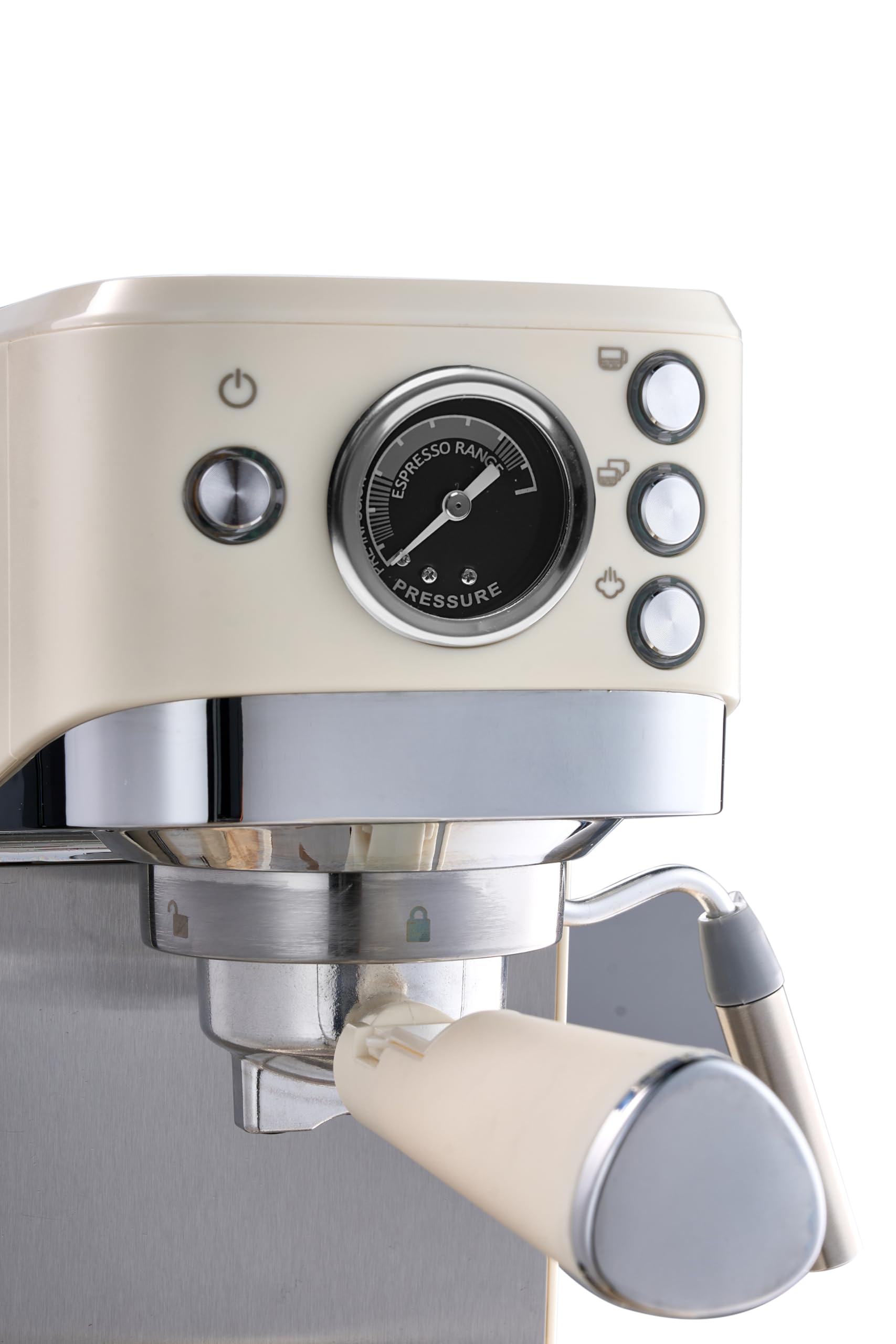 MOI Espresso Machine High Pressure - Espresso Maker with Milk Frother Steam Wand, Coffee and Espresso Maker Combo with Stainless Steel Stainless Steel Cup Plate, 1.5 L Removable Water Tank - 20 Bar