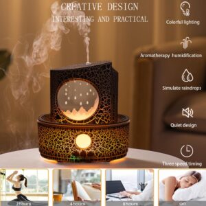 Aromatherapy Humidifier for Sleep Relaxation, Raindrop Humidifiers,Aromatherapy Diffuser with 3 LED Color Changing Lights and Auto-Off, Air humidifier Suitable for Home, Office