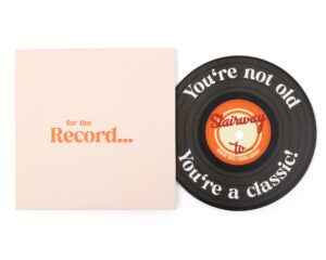 funny birthday gift for men and women - for the record vinyl birthday card with envelope | 30th, 40th, 50th, 60th, and 70th birthday gifts for her, him, sister, best friend