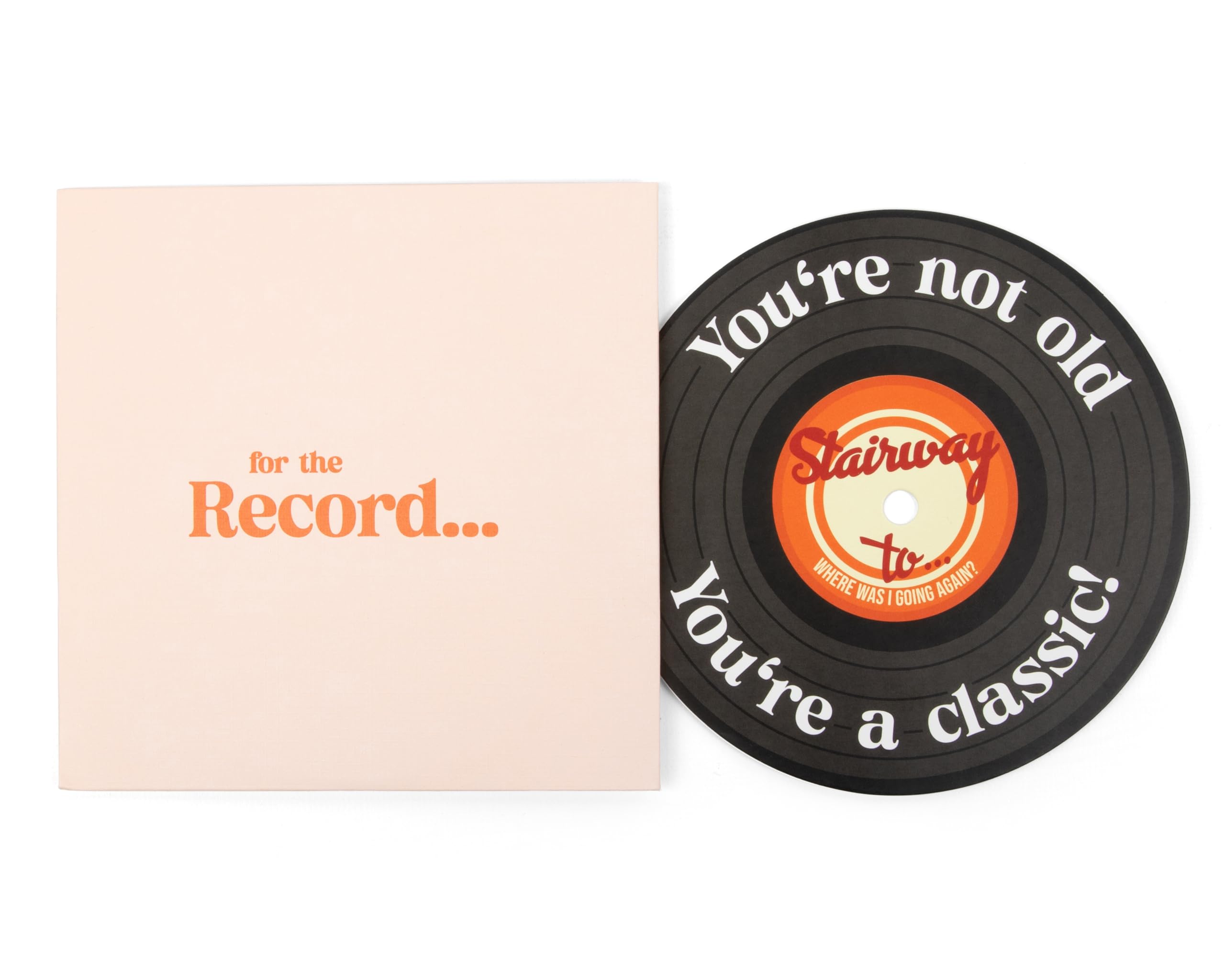 Funny Birthday Gift for Men and Women - For the Record Vinyl Birthday Card with Envelope | 30th, 40th, 50th, 60th, and 70th Birthday Gifts for Her, Him, Sister, Best Friend