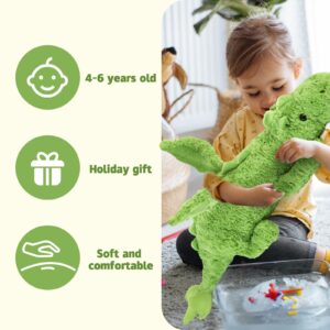 EOUOBOMO Cute Sleeping Flying Dragon Plush Pillow,Soft Flying Dragon Stuffed Animals-35.3inch Large Kawaii Dragon Animal Plushies Toy,Perfect Birthday Present for Adults and Children,Green