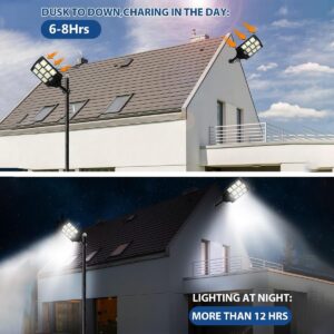 iReCaDaTa 1000W Watts Commercial LED Solar Street Light Dusk to Dawn Solar Power Lights with Motion Sensor and Remote Control for Parking Lot Road Lamp