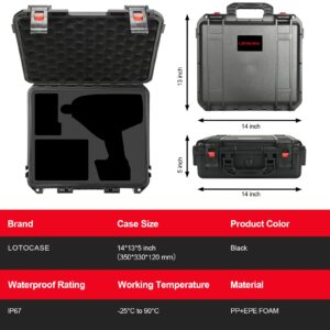 Case for Milwaukee M18 Impact and Torque Wrench - Waterproof Hard Tool Box for Milwaukee Set, Power Tool Combo Kit Bag for Milwaukee 18V 20V 2/1 3/4 3/8 Cordless Torque Wrenches/Battery (Case Only)