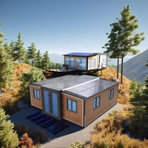 40x20ft Expandable Portable Tiny Home with Complete Living Facilities | Fully Functional Prefab House for Temporary Living, Rentals, or Vacation Use