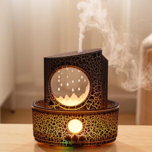 aromatherapy humidifier for sleep relaxation, raindrop humidifiers,aromatherapy diffuser with 3 led color changing lights and auto-off, air humidifier suitable for home, office