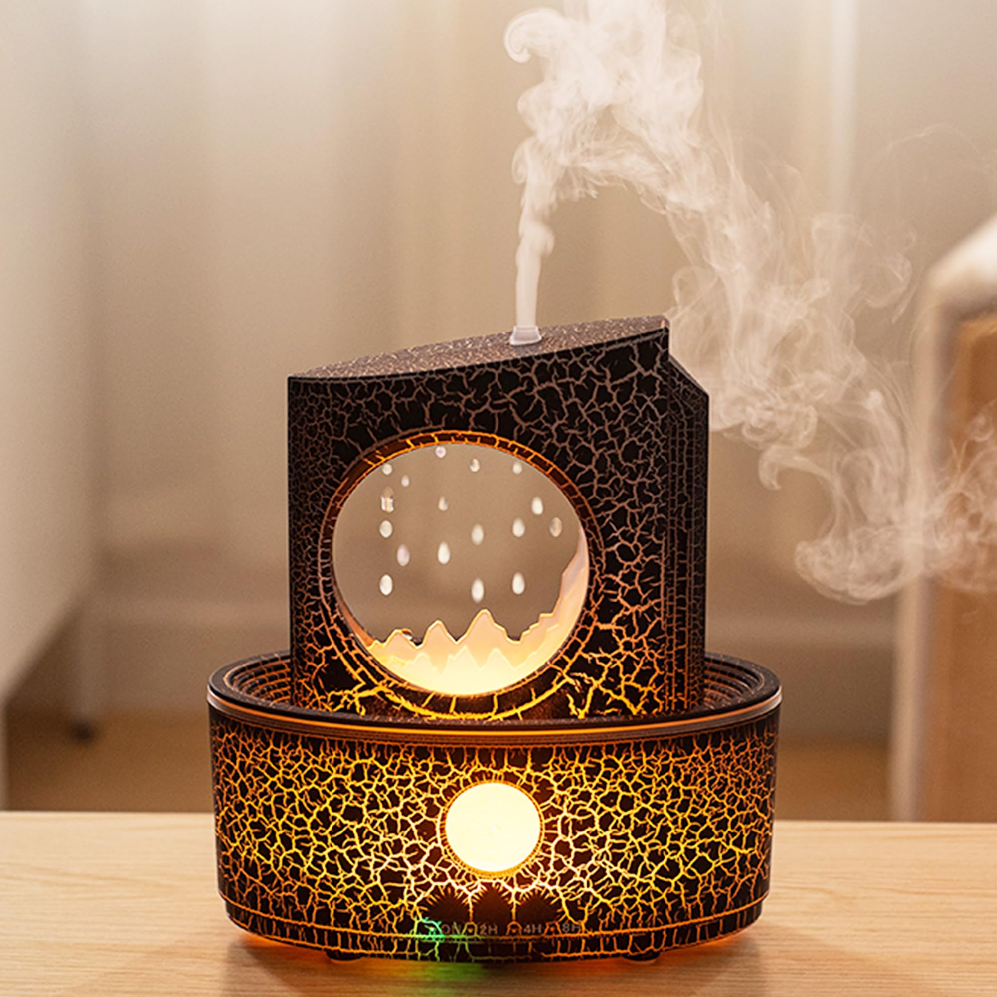 Aromatherapy Humidifier for Sleep Relaxation, Raindrop Humidifiers,Aromatherapy Diffuser with 3 LED Color Changing Lights and Auto-Off, Air humidifier Suitable for Home, Office