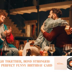 Funny Birthday Gift for Men and Women - For the Record Vinyl Birthday Card with Envelope | 30th, 40th, 50th, 60th, and 70th Birthday Gifts for Her, Him, Sister, Best Friend