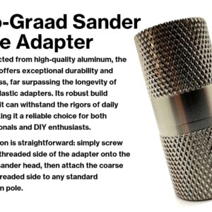 Pro-Graad Sanding Pole Adapter, Connect Wood Handles, Painter Pole, Telescopic, Multi Purpose Paint Extension Pole to Drywall Standard Sander Head, Pole Sander Adapter