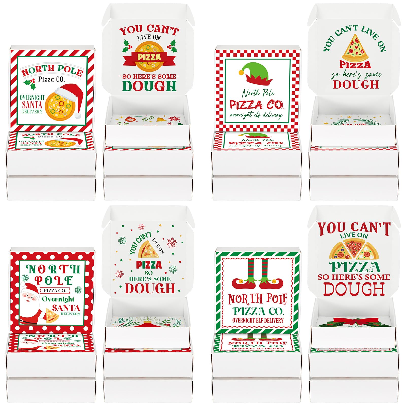 Hoolerry 24 Pcs Mini Pizza Box Gift Card Holders Bulk Christmas Gift Holder Funny Money Holder The Best Part of a Pizza Is the Dough for Money Cash Check Gifts