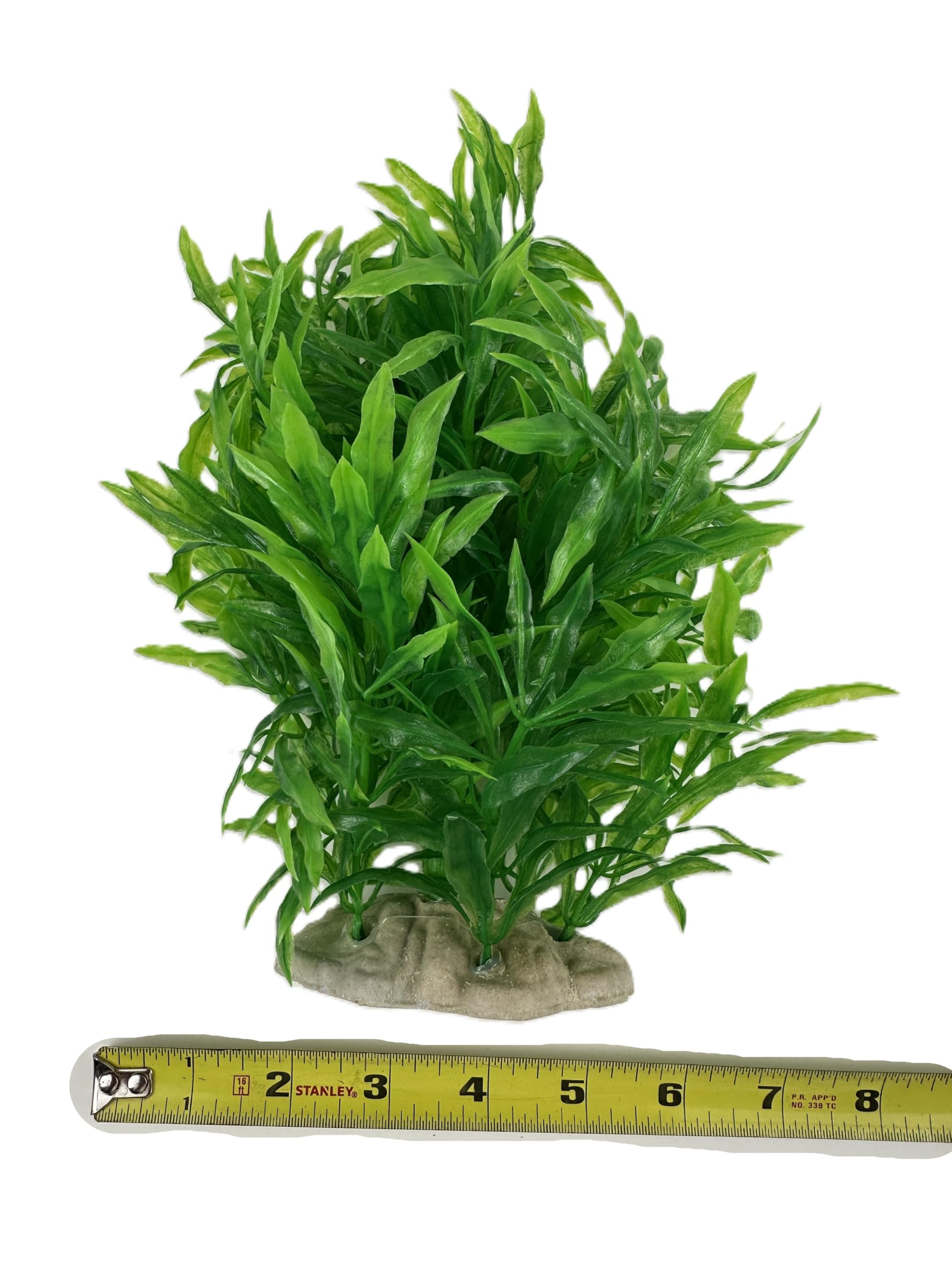 Gingerbread Pet Supply Green Plastic Aquatic Plant for Aquarium, 8" Inch