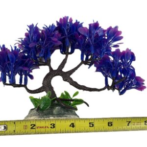 Gingerbread Pet Supply Purple and Pink Bonsai Tree Plastic Aquatic Plant for Aquariums