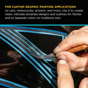 Custom Shop Vinyl Fineline Pinstripe Tape, Blue 1/8" x 36 Yard Roll - Create Sharp Graphic Design Curves, Mask Fine Lines, Conformable Paint Masking Striping Tape for Auto, Motorcycle, Flame Painting