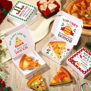 Hoolerry 24 Pcs Mini Pizza Box Gift Card Holders Bulk Christmas Gift Holder Funny Money Holder The Best Part of a Pizza Is the Dough for Money Cash Check Gifts