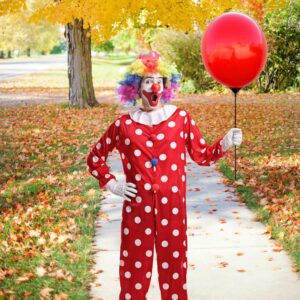 Reusable 20-Inch Red Balloon Halloween Prop - PVC Vinyl, Latex-Free, Permanent Inflation, Inflatable Balloon with Holder Pole and Adapter Clip - Perfect for Party Decorations, Cosplay, and Displays