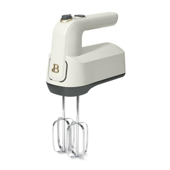 Beautiful 6-Speed Electric Hand Mixer, (White Icing) by Drew Barrymore