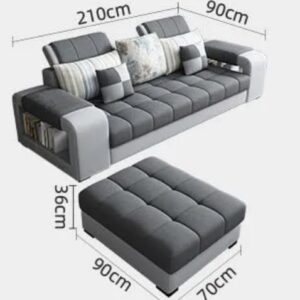 ALKKAR Modern Fabric U-Shaped Sofa Multifunctional Corner Sofa Combination Living Room Furniture Sofa Set with USB Connection, Modern Gray Leather Sectional Sofa Set for Living Room, Home Office