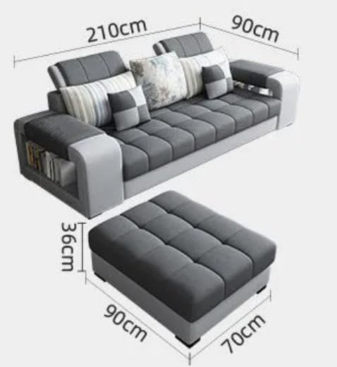 ALKKAR Modern Fabric U-Shaped Sofa Multifunctional Corner Sofa Combination Living Room Furniture Sofa Set with USB Connection, Modern Gray Leather Sectional Sofa Set for Living Room, Home Office