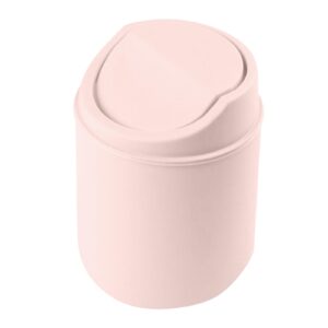 mini trash can for desk,desktop trash can,desk trash can mini,plastic mini wastebasket trash can with swing lid (pink)