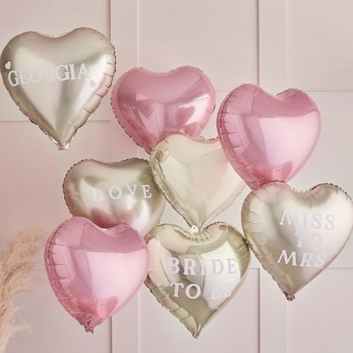 Baby Pink White Heart Balloons,12Pcs 18 Inch Light Pink Cream Foil Love Heart Shaped Balloons for Bow Birthday Party Bridal Engagement Wedding Anniversary Baby Shower Valentines Day Decorations