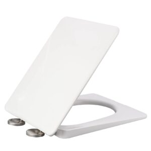 dfedhf square toilet seat soft close, top fixing, quick release for easy cleaning, adjustable hinges, easyto install, pp toilet lid square, white,06a (06a)