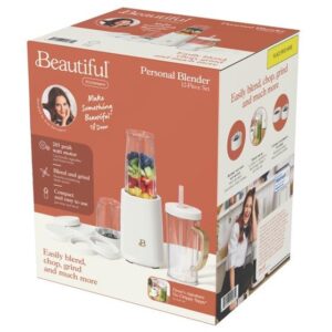 Beautiful Personal Blender Set with 12 Pieces, 240 W, (White Icing) by Drew Barrymore