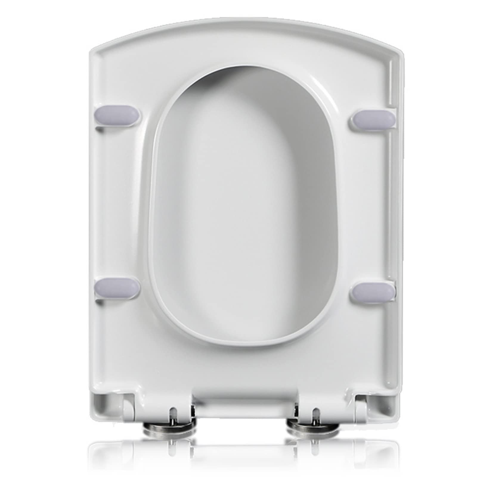 DFEDHF Square Toilet Seat Soft Close Toilet Seat Quick Release for Easy Cleaning, Loo Seat Top Fix Easy Installation with Adjustable Hinges White,03b (03b)