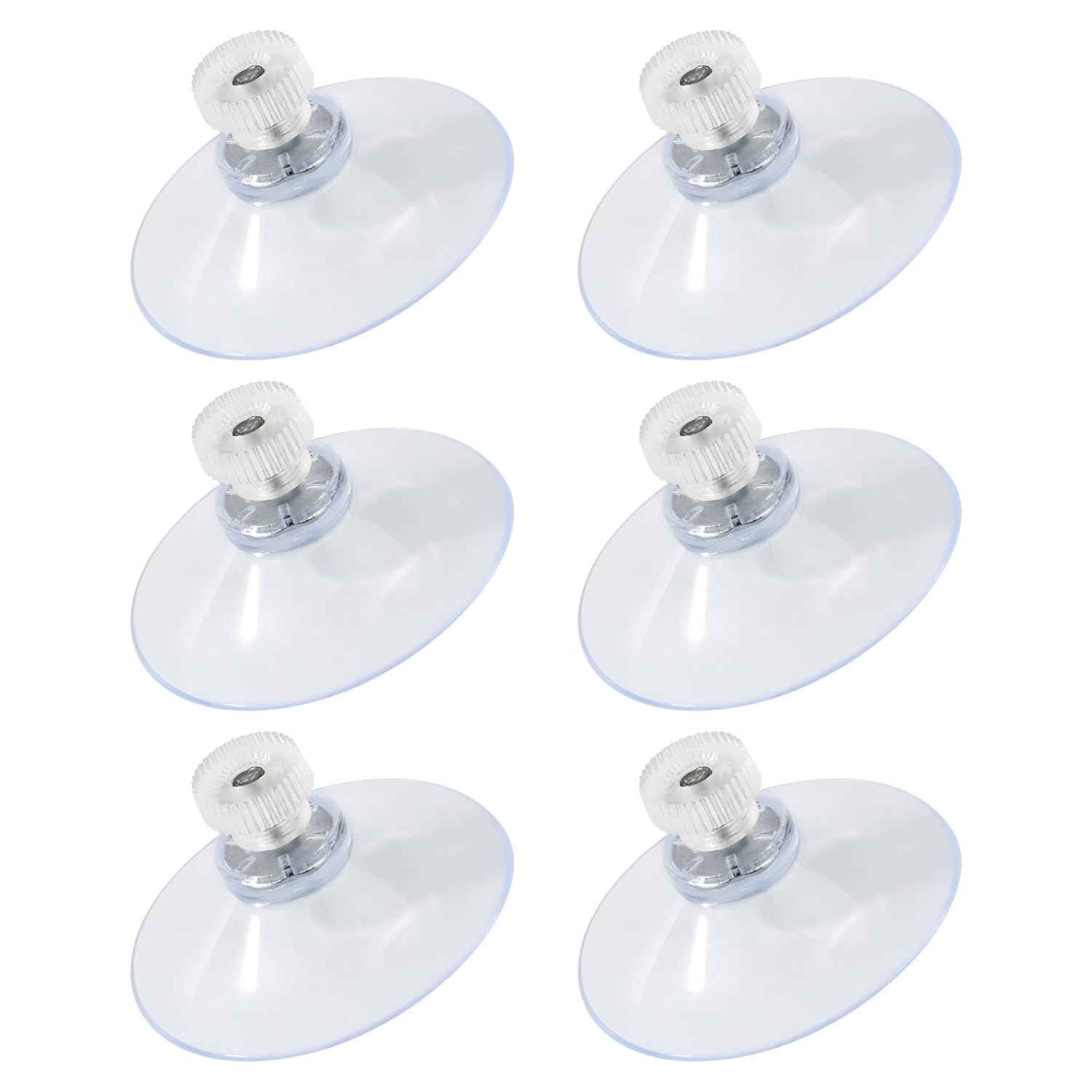 NQEUEPN 6pcs Mini Suction Cups & 6pcs Nuts, Premium PVC Small Suction Cups for Glass Threaded Screws Suction Cup Mounts Adjustable Tightness Practical Tools for Bathroom Wall Window Mirror