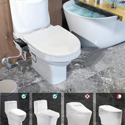 Water Pressure Single Nozzle Toilet Bidet with Installation for Health - Conscious Users (1/2in Asia Australia UK)