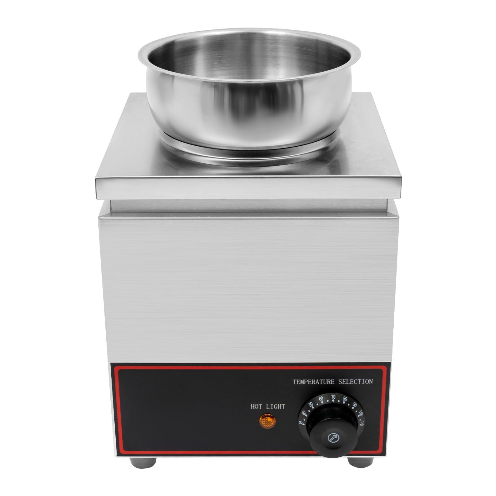 Electric Soup Warmer, 4.2Qt Commercial Food Warmer, Stainless Steel Countertop Soup Pot 86-230°F Adjustable Temp, Bain Marie Warmer for Restaurant, Buffet, Catering