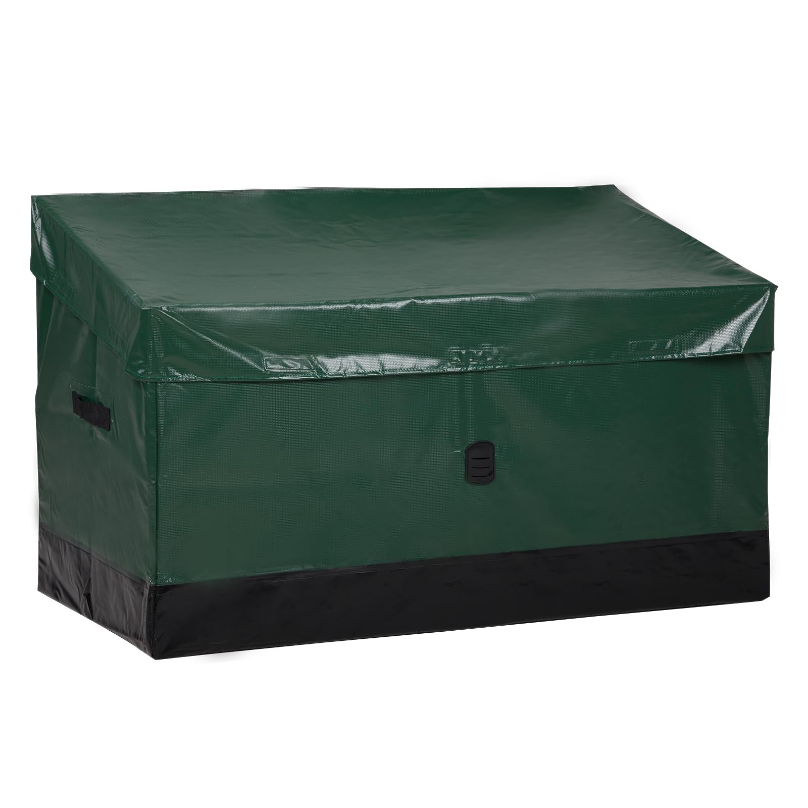 VINGLI 130 Gallon Outdoor Deck Box, Waterproof Storage Box with Sloping Top, Portable Outdoor Container for Patio Furniture Cushions, Garden Tools, Pool Supplies, Green