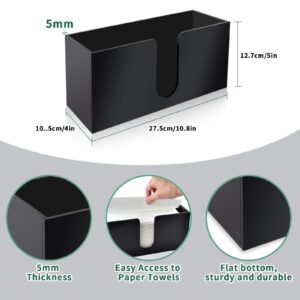 1Pack Paper Towel Holder Countertop, Black Acrylic Napkin Dispenser, Multifold Paper Towel Dispenser for for Z-fold C-fold MultiFold Trifold-Bathroom Toilet Kitchen Restaurant