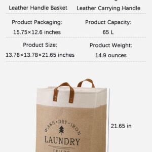 TNLG Bathroom Dirty Clothes Organizer Baske, Foldable Clothes Hamper, Foldable Storage Basket, Freestanding Laundry Hamper, Large Laundry Basket 65L