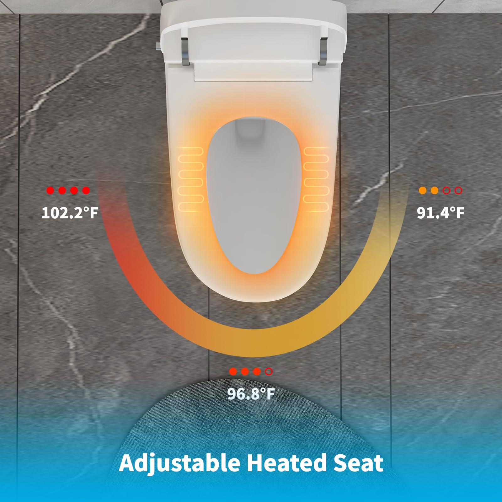 Smart Toilet with Bidet Built in, One-piece Toilet with Adjustable Heated Seat & Washing Mode, Auto Flush, Modern Smart Bidet Toilet for Bathrooms with Breathing Light & Remote Control