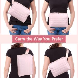 Aeelike Yarn Waist Bag, Portable Yarn Crossbody Bag Small Yarn Storage Bag for Holding Yarn Crochet Hooks Knitting Needles, Lightweight & Easy to Carry Yarn Bag, Pink