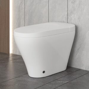 smart toilet with bidet built in, one-piece toilet with adjustable heated seat & washing mode, auto flush, modern smart bidet toilet for bathrooms with breathing light & remote control