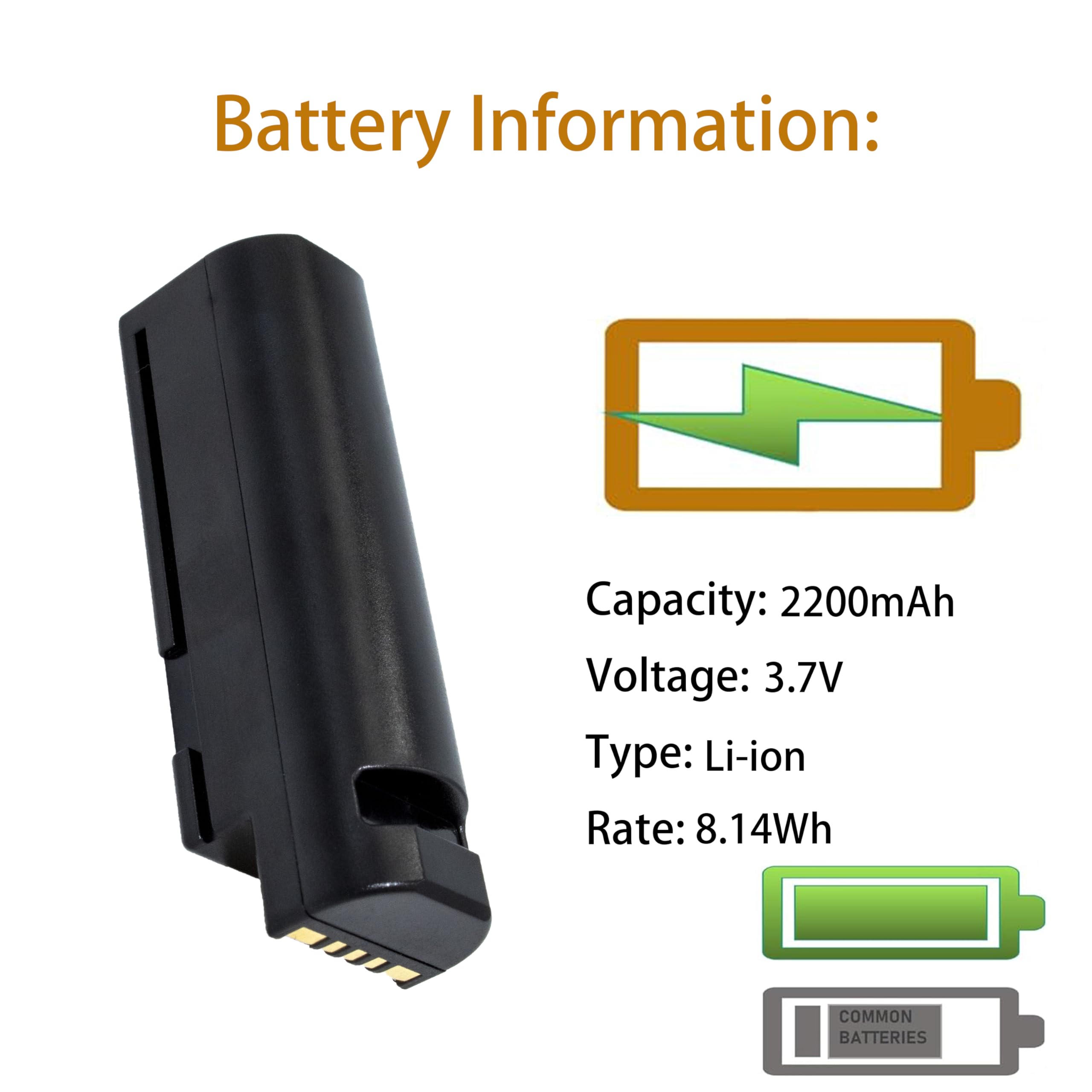 9-Pack Upgrade 3600 Series Barcode Scanner Battery for DS3600 Series LI3600 Series LS3600 Series