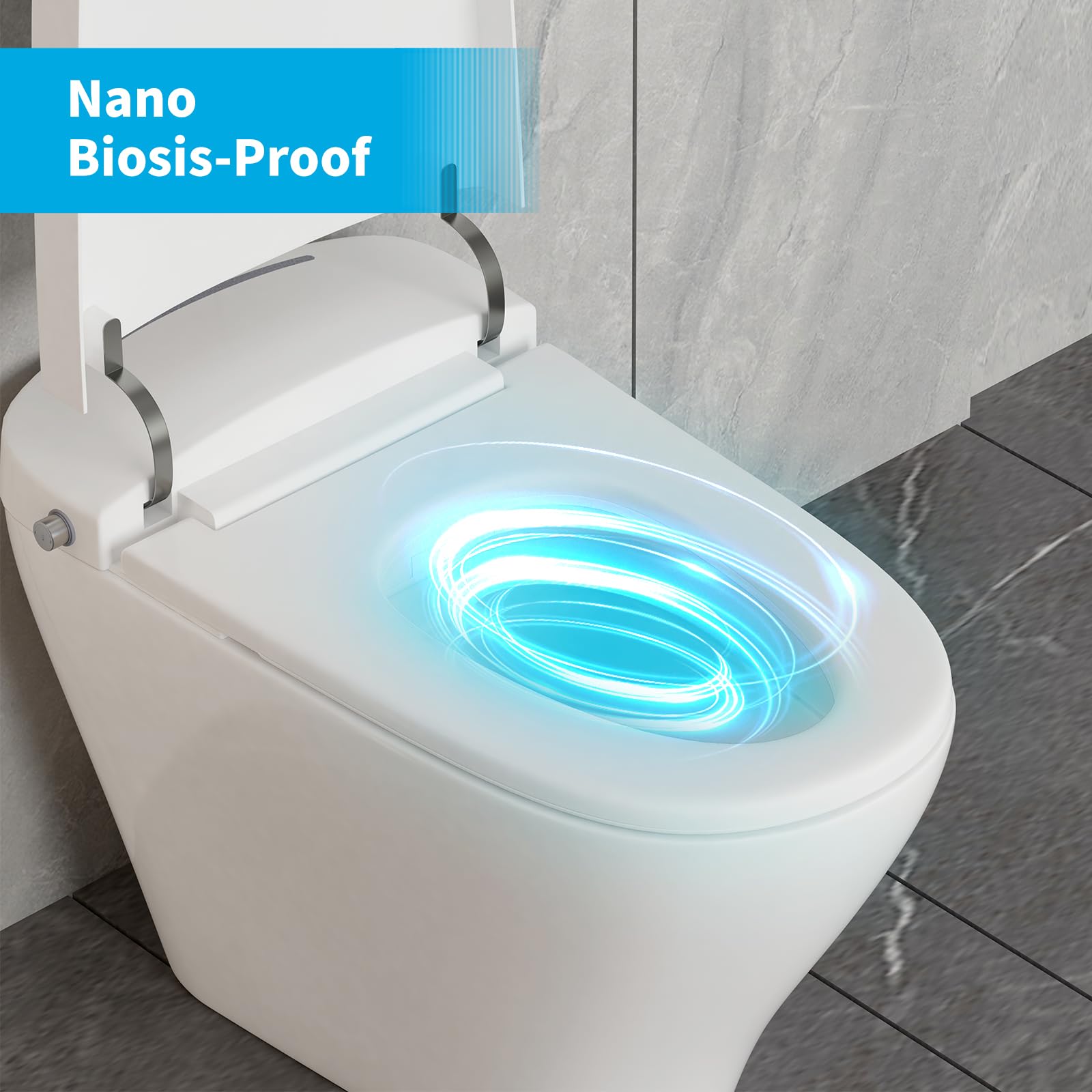 Smart Toilet with Bidet Built in, One-piece Toilet with Adjustable Heated Seat & Washing Mode, Auto Flush, Modern Smart Bidet Toilet for Bathrooms with Breathing Light & Remote Control