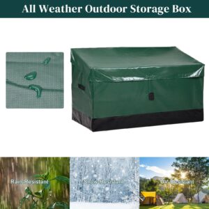 VINGLI 130 Gallon Outdoor Deck Box, Waterproof Storage Box with Sloping Top, Portable Outdoor Container for Patio Furniture Cushions, Garden Tools, Pool Supplies, Green