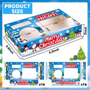 32Pcs Christmas Party Supplies Movie Night Paper Snacks Boxes Xmas Movie Theater Snack Tray Party Decorations Movie Popcorn Drink Holder Set for Christmas Xmas Tree Snowman Birthday Holiday Party