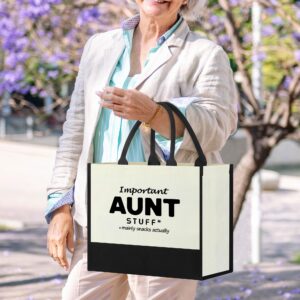 Aunt Gifts,Canvas Tote Bag Birthday Gifts for Aunt,Aunt Christmas Gifts,Aunt Gifts from Nephew Niece,Aunt Mothers Day Gift,Best Aunt Ever Gifts,Best Auntie Gifts,Great Gift ideas for Auntie New Aunt