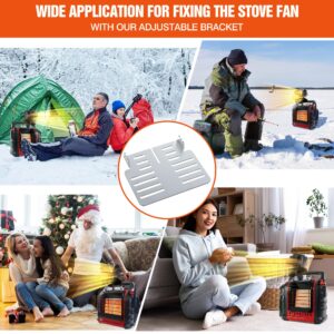 Dreyoo Heat Powered Stove Fan Mounted Accessories, Compatible with Mr. Heater Buddy MH9BX, MH12HB, MH18B, Include an Aluminum Alloy Bracket for Fixing Stove Fan, 2 Bolts, 2 Wind Nuts and 4 Washers