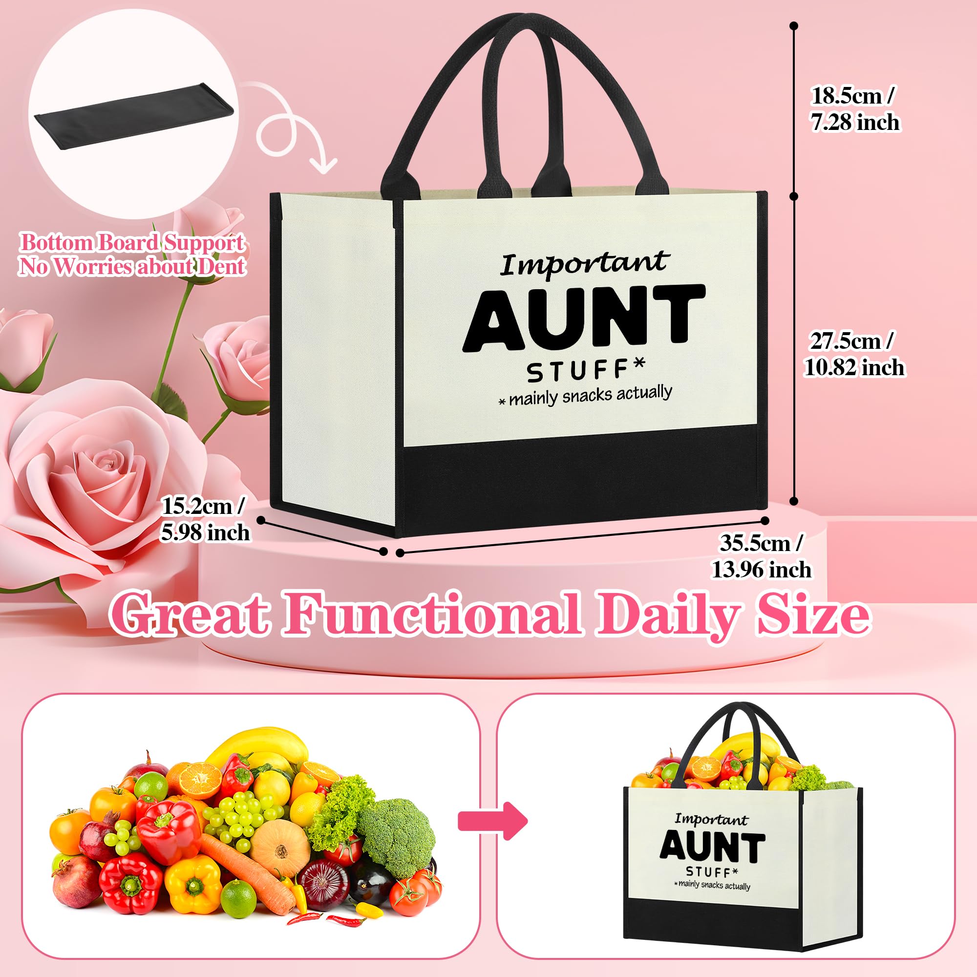 Aunt Gifts,Canvas Tote Bag Birthday Gifts for Aunt,Aunt Christmas Gifts,Aunt Gifts from Nephew Niece,Aunt Mothers Day Gift,Best Aunt Ever Gifts,Best Auntie Gifts,Great Gift ideas for Auntie New Aunt