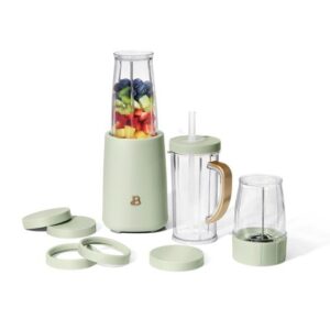 beautiful- personal blender set with 12 pieces, 240 w, (sage green) by drew barrymore