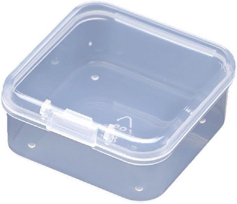 5Pcs Clear Plastic Jewelry Storage Containers, Mini Square Box Empty Case with Lid Jewelry Boxes Jewelry Accessories for Earplugs, Hardware or Other Small Crafts,Baskets, Bins and Containers