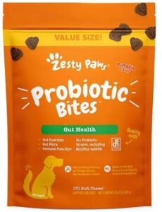 probiotic bites for dogs 170 soft chews– compatible with zesty paws pumpkin flavor