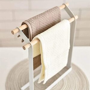 Towel Racks,Towel Rails, Towel Rail Desktop Towel Rack Desktop Vertical Double Bar Towel Holder Bathroom Kitchen Movablerforation-Free Installation Towel Bar Towel Holder