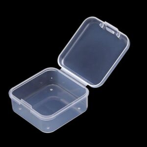 5Pcs Clear Plastic Jewelry Storage Containers, Mini Square Box Empty Case with Lid Jewelry Boxes Jewelry Accessories for Earplugs, Hardware or Other Small Crafts,Baskets, Bins and Containers